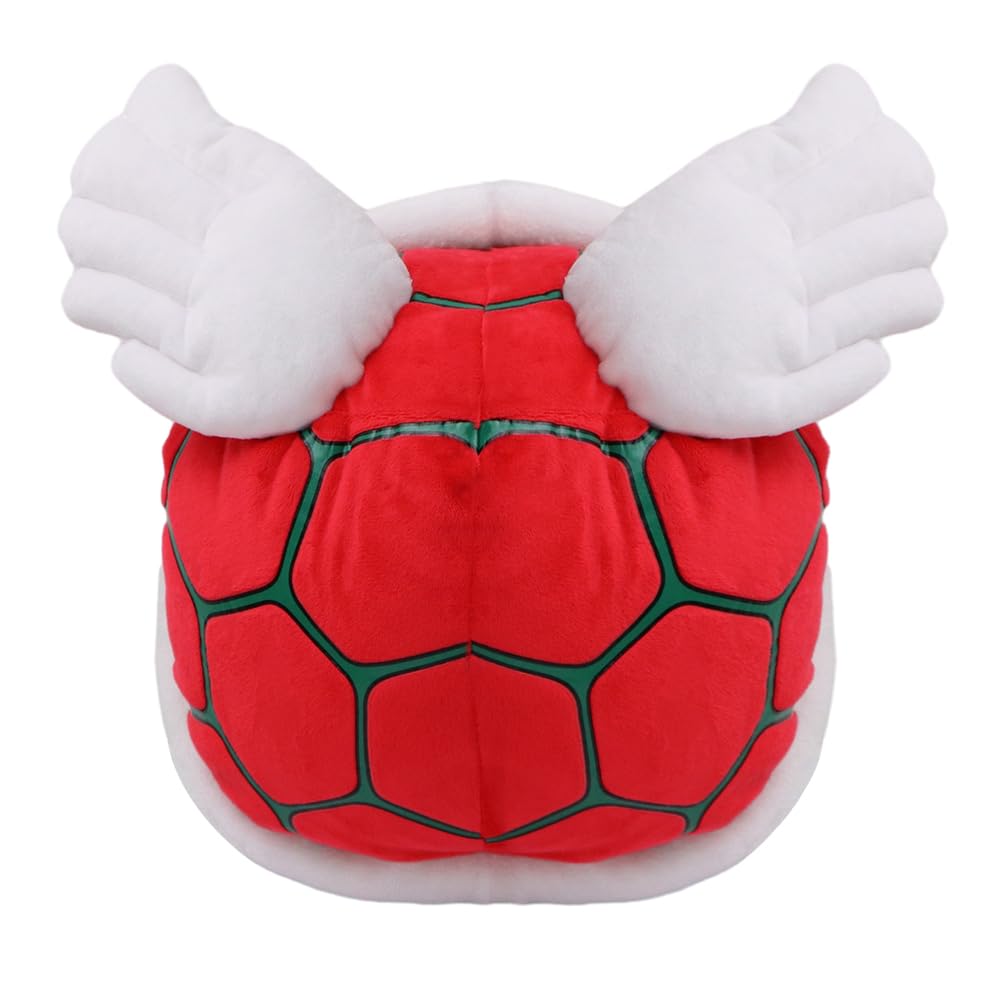 RGVV Koopa Paratroopa Backpack with White Wings Turtle Shell Red Soft Stuffed Cartoon Plush Toys 12“ (Red Troopa)