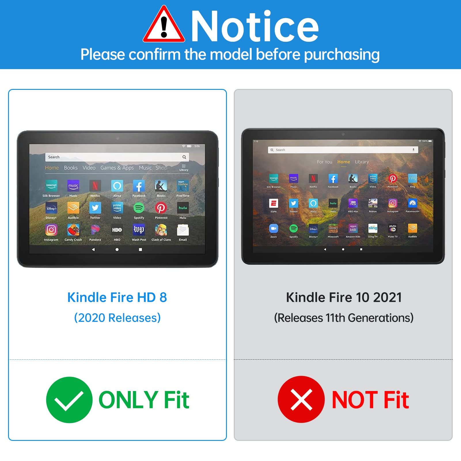XinWoTuo 【2 Pack】 Tempered Glass Screen Protector for All-New HD 8 / HD 8 Plus/HD 8 Kids/HD 8 Kids Pro 8 inch Tablet (10th Generation - 2020 Release), HD/Scratch-Resistant/Anti-fingerprint