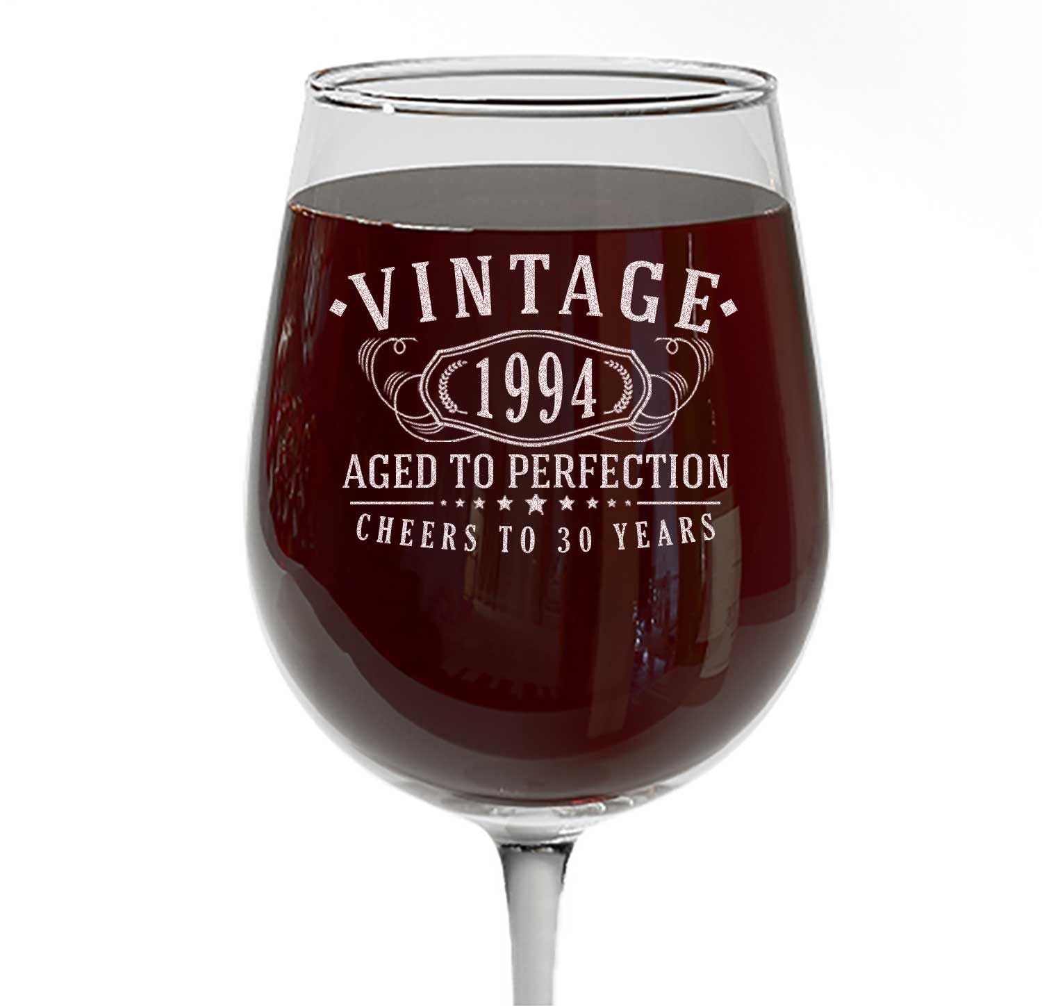 Vintage 1993 Etched 16oz Stemmed Wine Glass – Happy 30th Birthday Gifts Women Men, Cheers to 30 Years, Turning 30 Year Old Woman Decorations Decor, Anniversary Bday Party Favors Best Gift Ideas 1.0