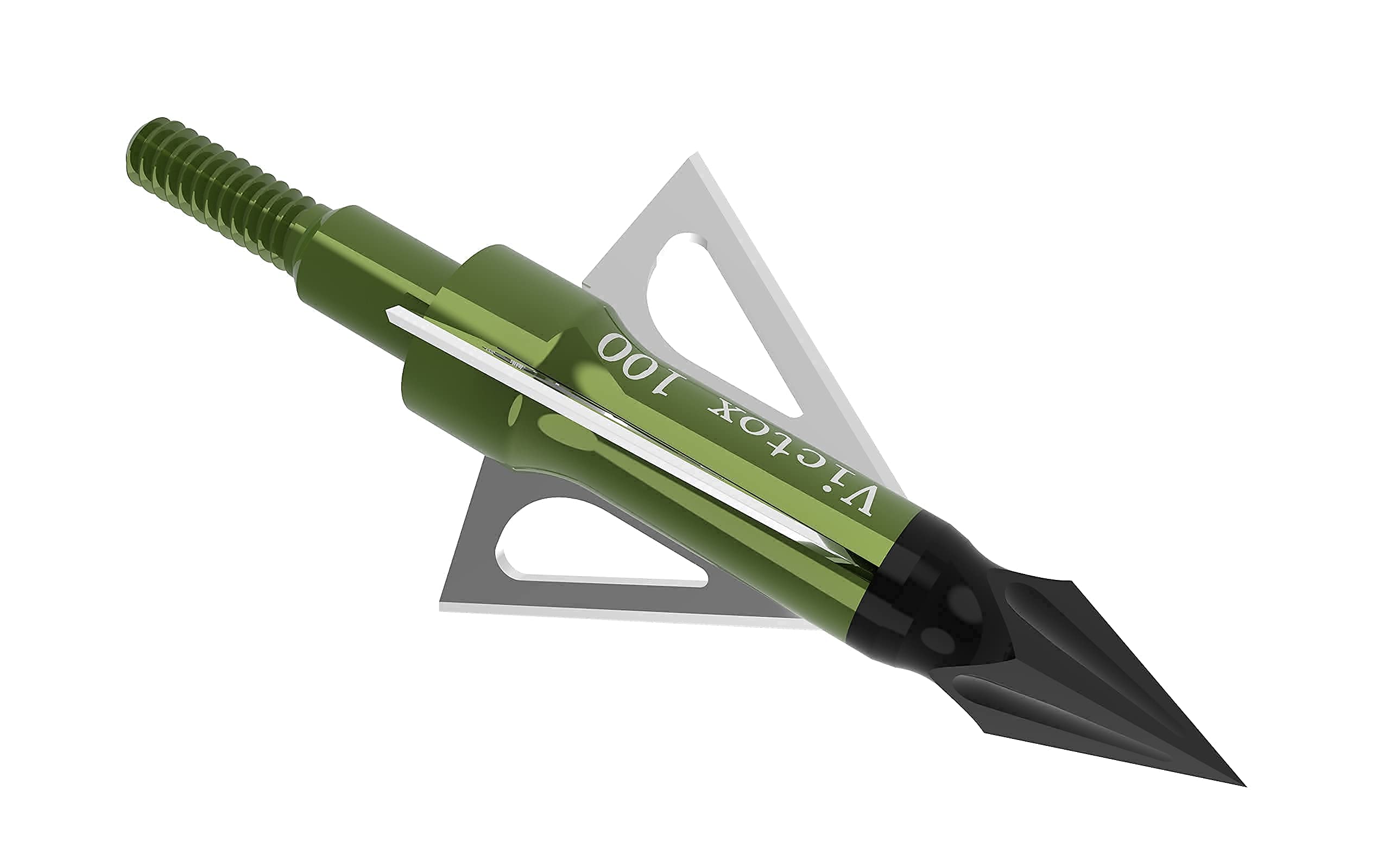 Victox Archery Broadheads 100 Grain 3 Blade Broadhead 1-1/8" Cutting Diameter Bowhunting 100 Grain 3 Pack fit for Compound Bow (Green)