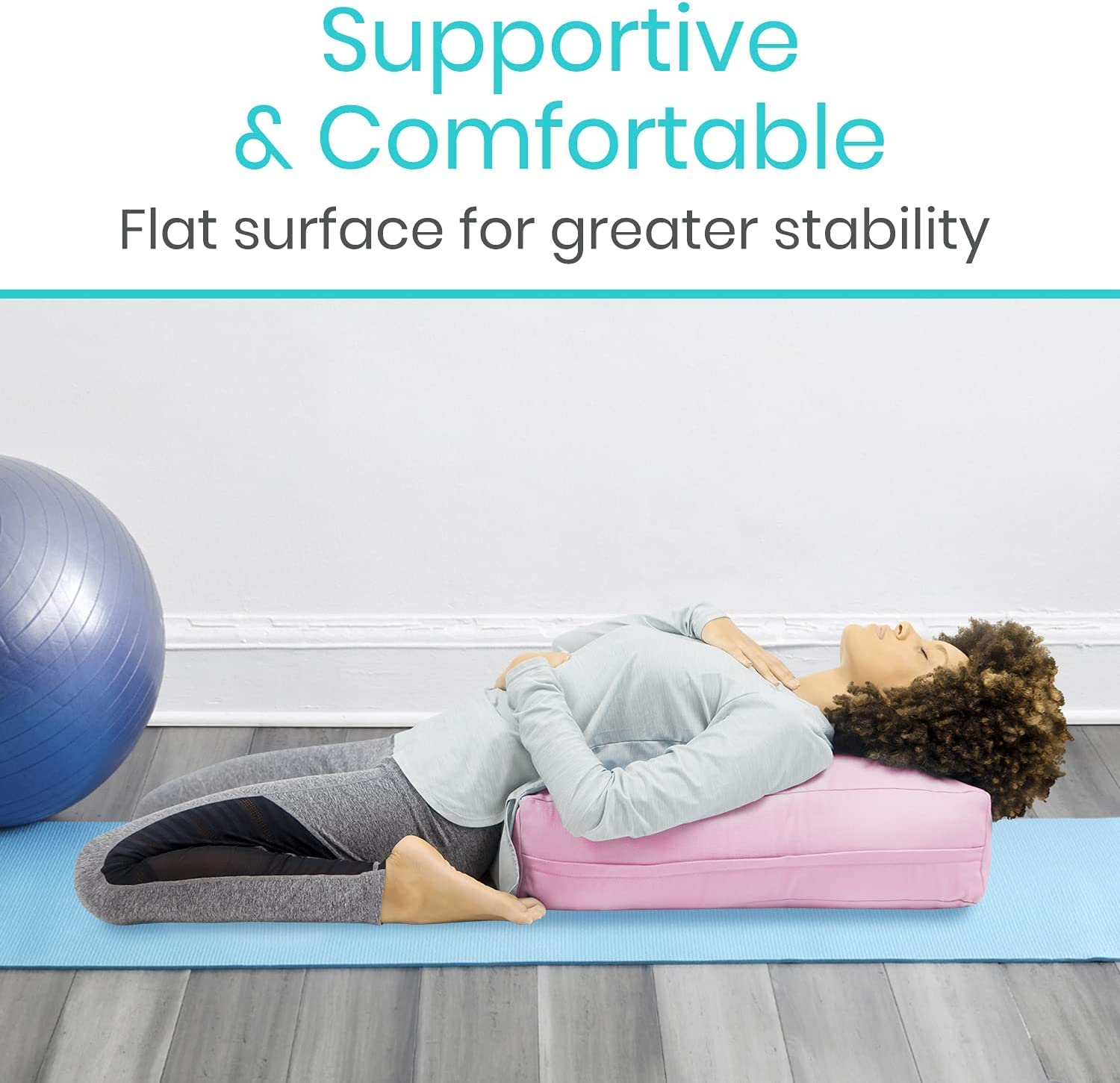 Vive Yoga Bolster Cushion (Pink)
