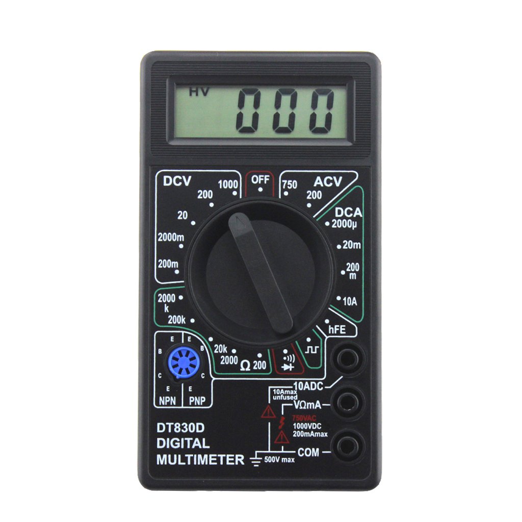 Rhfemd Mini Digital LCD Multimeter with Buzzer Voltage Ampere Meter Test Probe DC AC