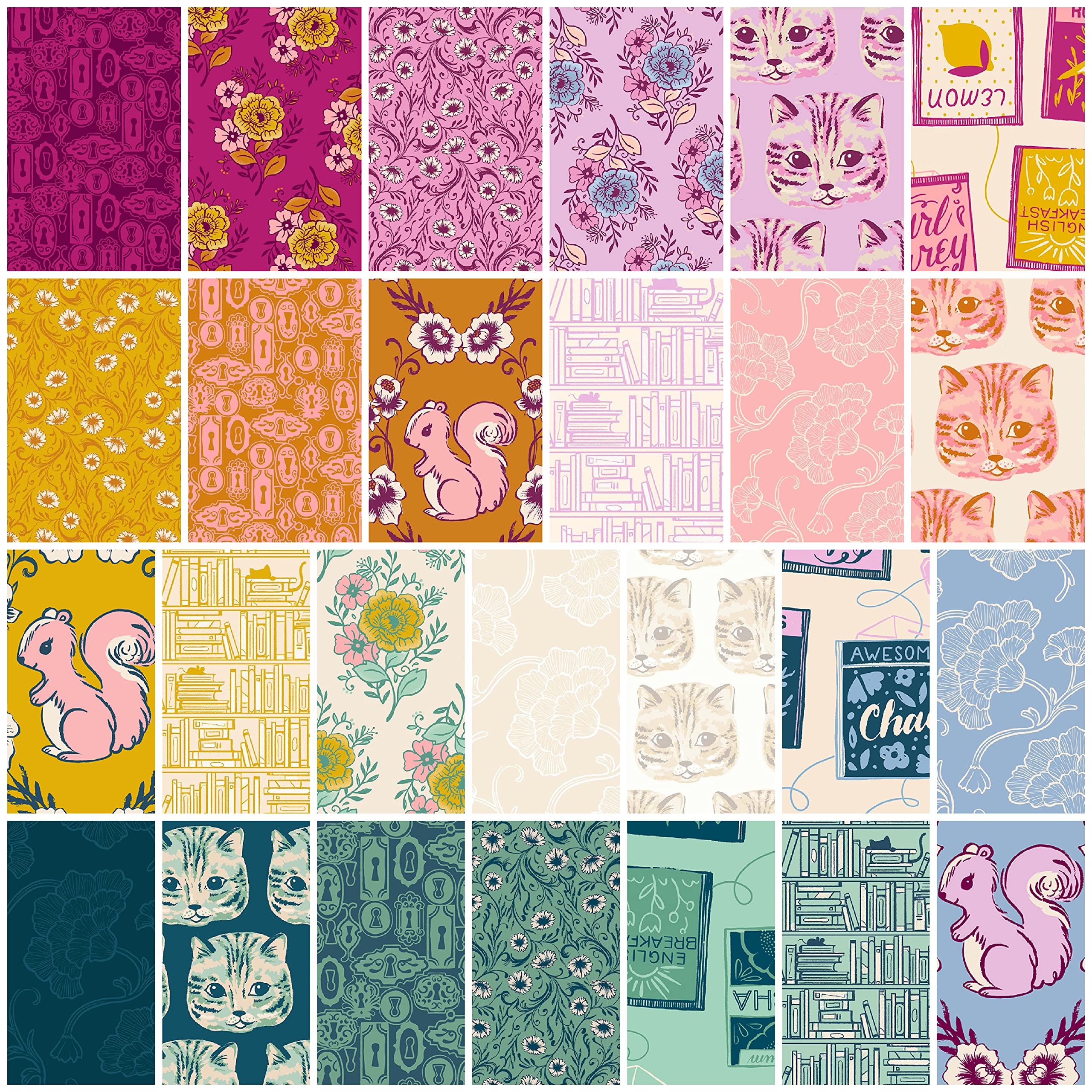 Reading Nook Jelly Roll (40 Pieces) by Sarah Watts for Ruby Star Society + Moda 2.5 x 44 inches (6.35 cm x 111.76 cm) Fabric Strips