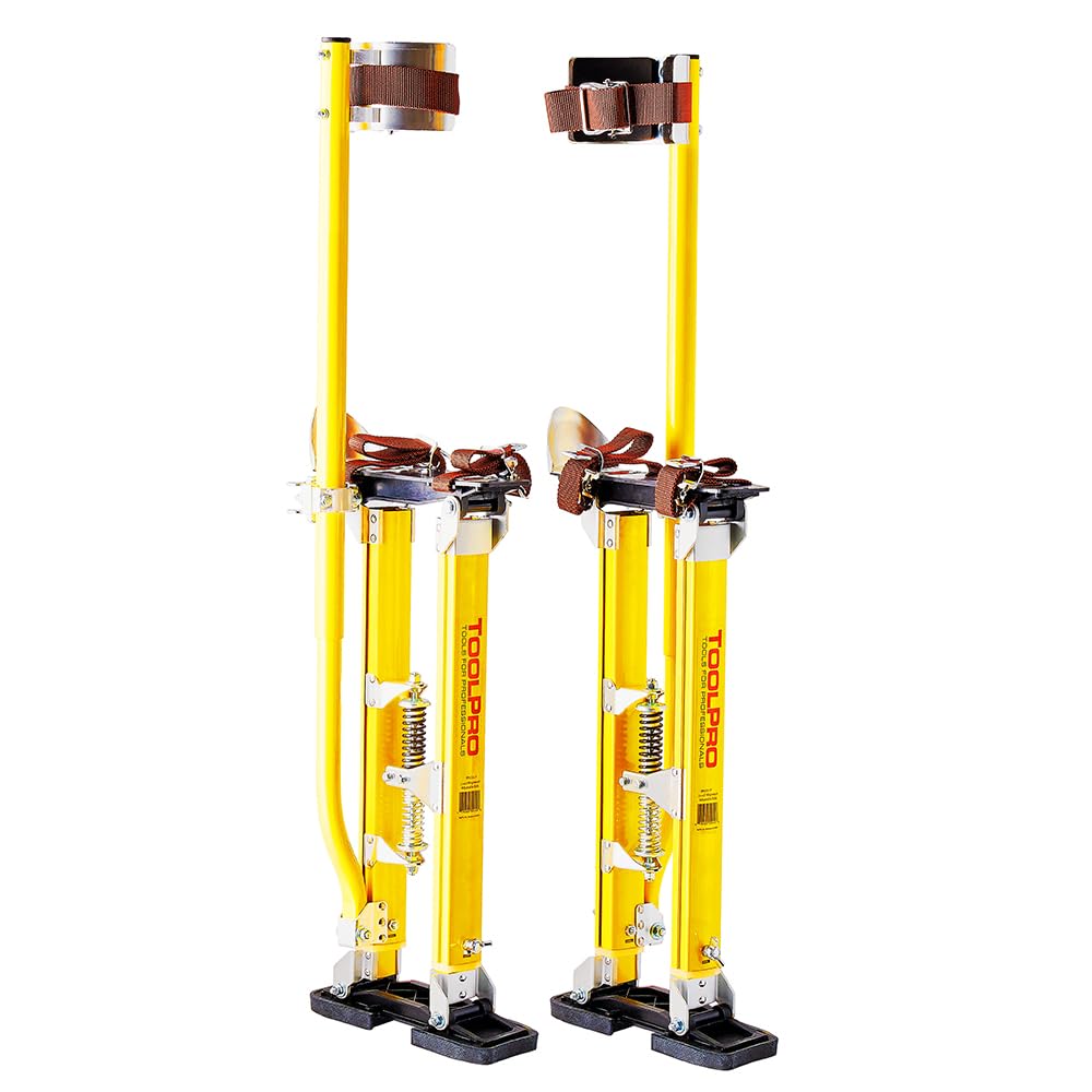 Professional Grade Adjustable Magnesium Drywall Stilts - 24 inch to 40 inch Height Range for Drywall Installation, Painting, and More, Weighs 14lbs.