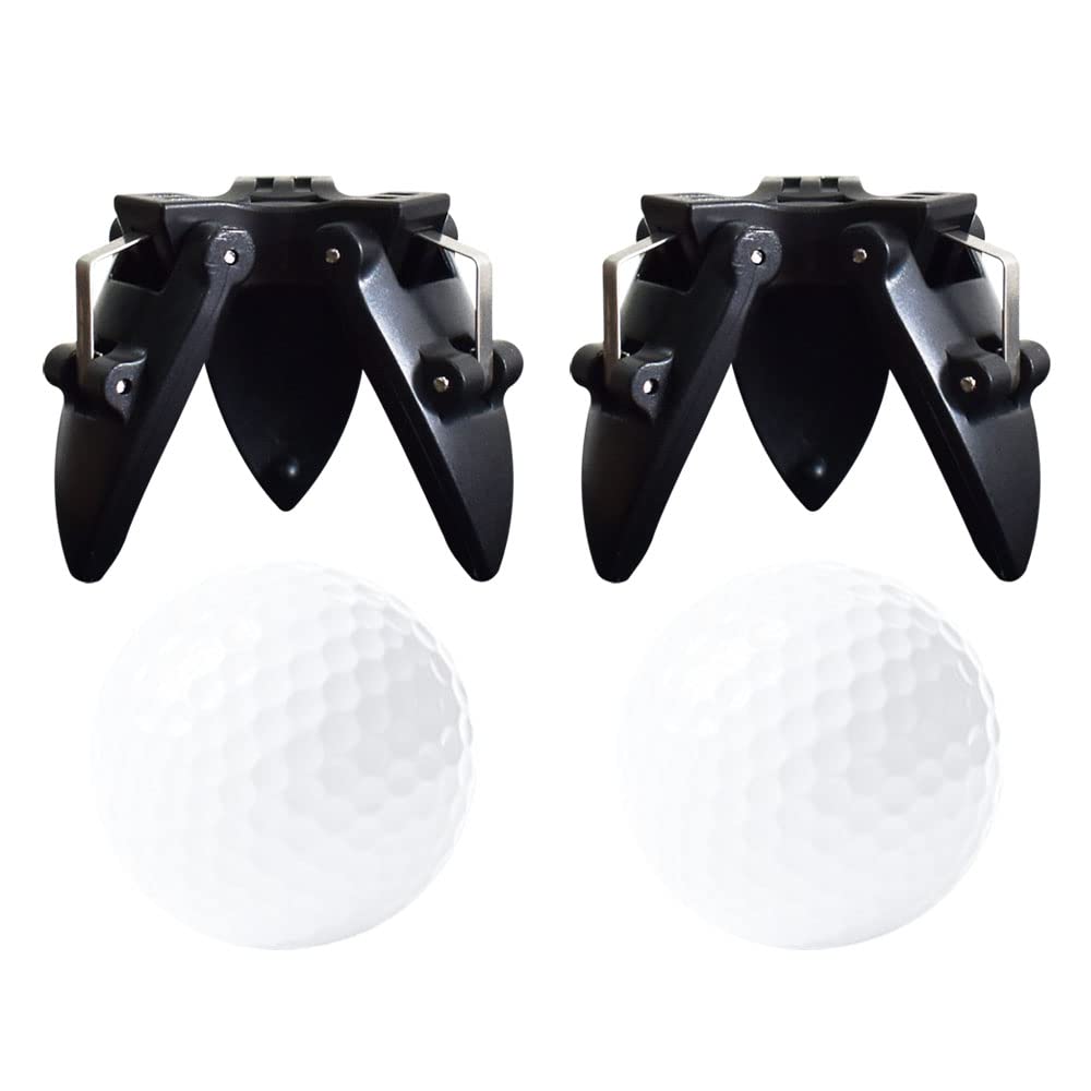 Xmomx 2 x Golf Ball Grabber Golf Ball Retriever Pick Up Back Saver Claw Put On Putter Grip 3-Prong Stainless Steel Spring Never Break Down Golf Accessory