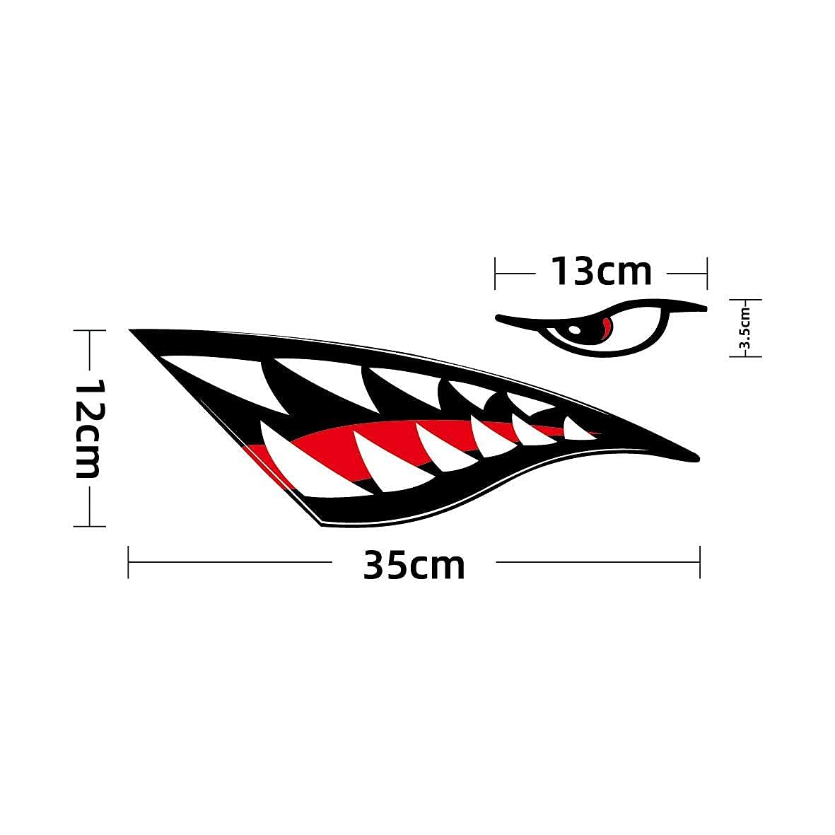 Xixiying Shark Teeth Stickers Reflective Stickers Decorative Patterns for Kayaks, Fishing, Canoes, Cars, Trucks, Etc.