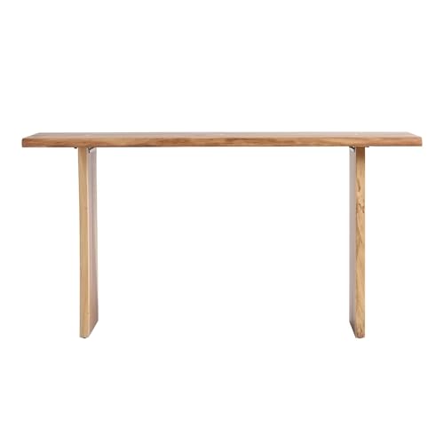 Rustic Pecan Live Edge Wood Console Table, Console Table Features a Live Edge, Modern, Wood Console Tables, End Tables, Console Table Family Friendly Foyer Tables