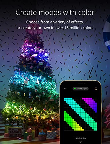 Twinkly App-Controlled 157ft Smart String LED Lights with 600 RGB LEDs - WiFi & Bluetooth Connectivity, Sync with Music, Indoor/Outdoor Use (IP44), Compatible with Google Assistant & Amazon Alexa