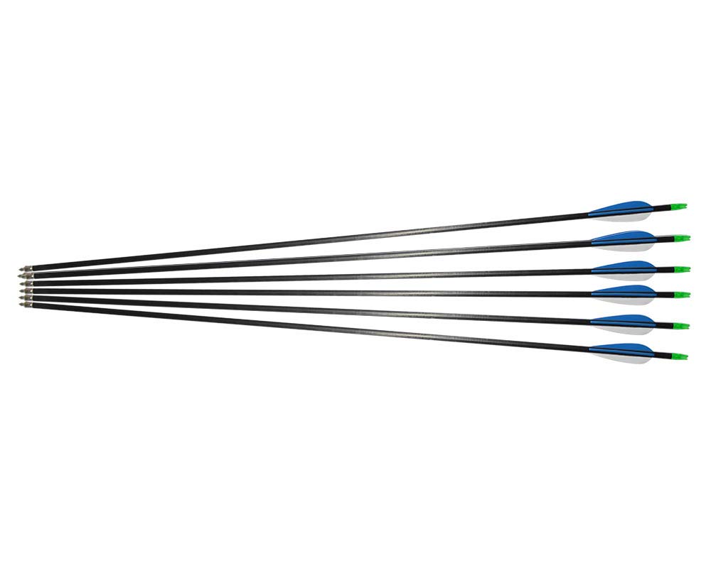 TOPARCHERY 6pcs 32 inch Carbon Arrows for Compound Bow and Recurve Bow, 400 Spine Arrows with Screwed Field Points