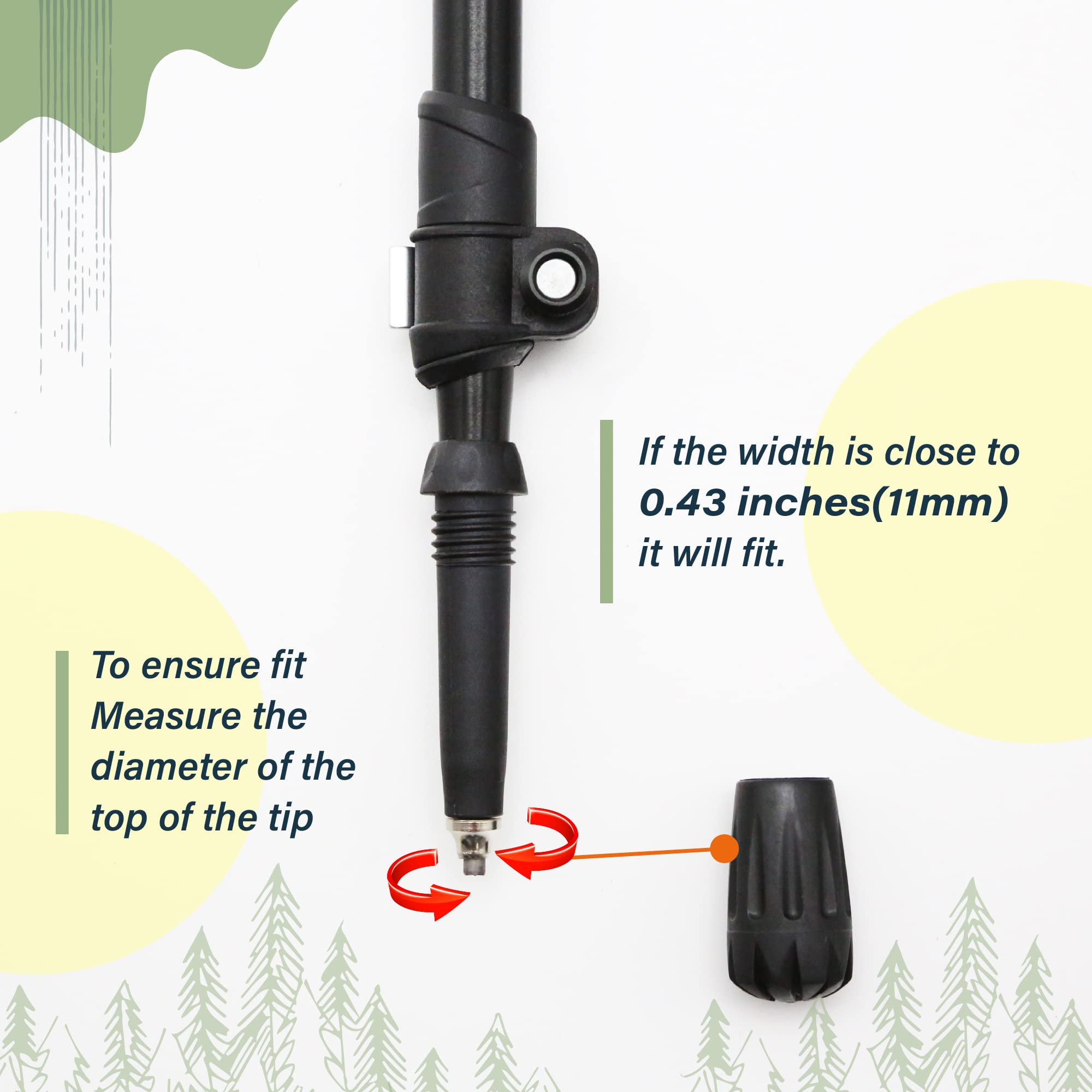 TREKOLOGY Trek-Z (Blue 100-120cm) Trekking Hiking Poles / 6 pc Replacement Rubber Tips - Collapsible Folding Walking Sticks,Adjustable Quick Flip-Lock, Foldable Trekking Poles for Hiking.