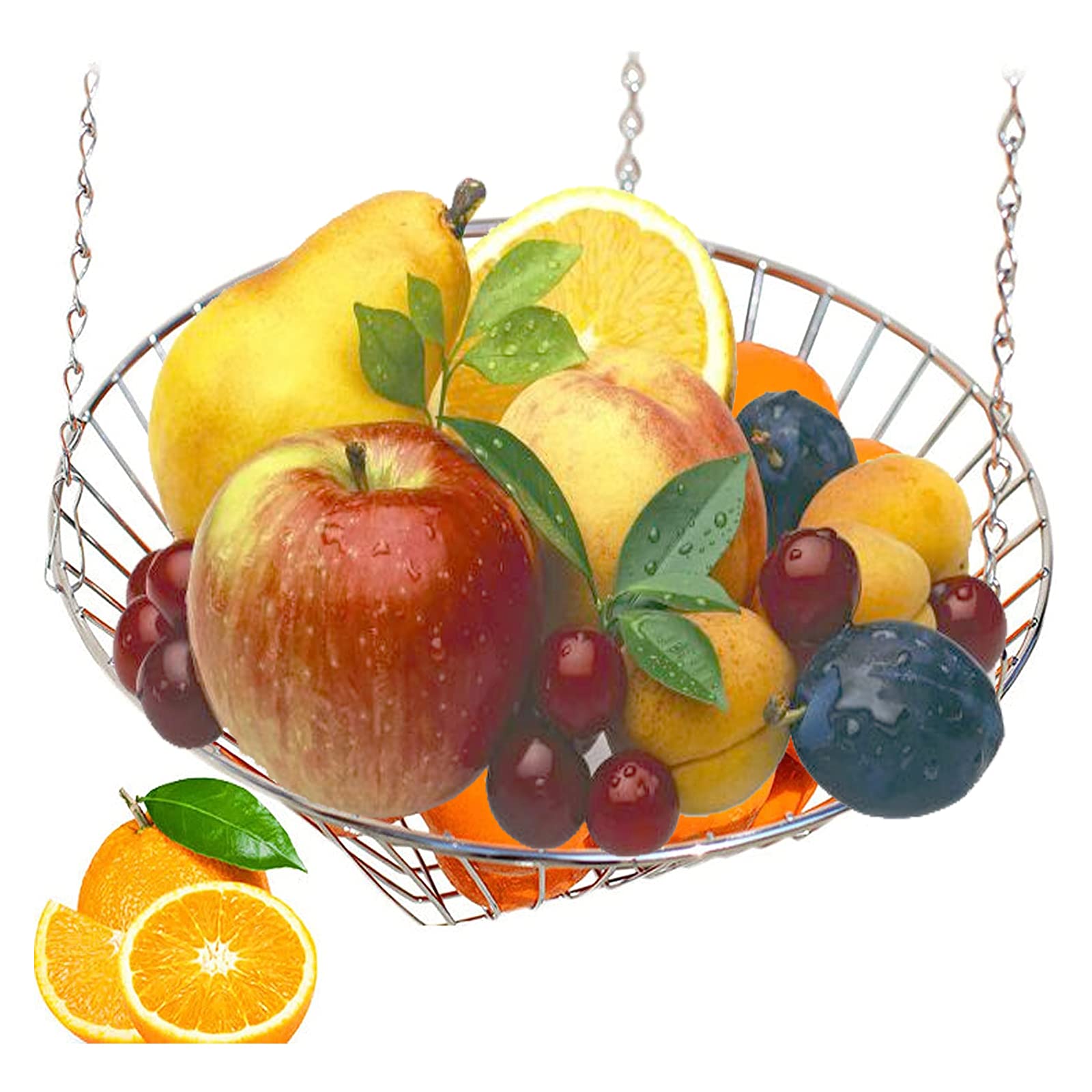 YYTONG 3 Tier Fruit Basket Hanging Heavy Duty Metal Fruit Baskets Bowl Vegetable Organizer for Kitchen, Detachable Vegetable Storage Fruit Stand Holder, Countertop Space Saver (Silver)