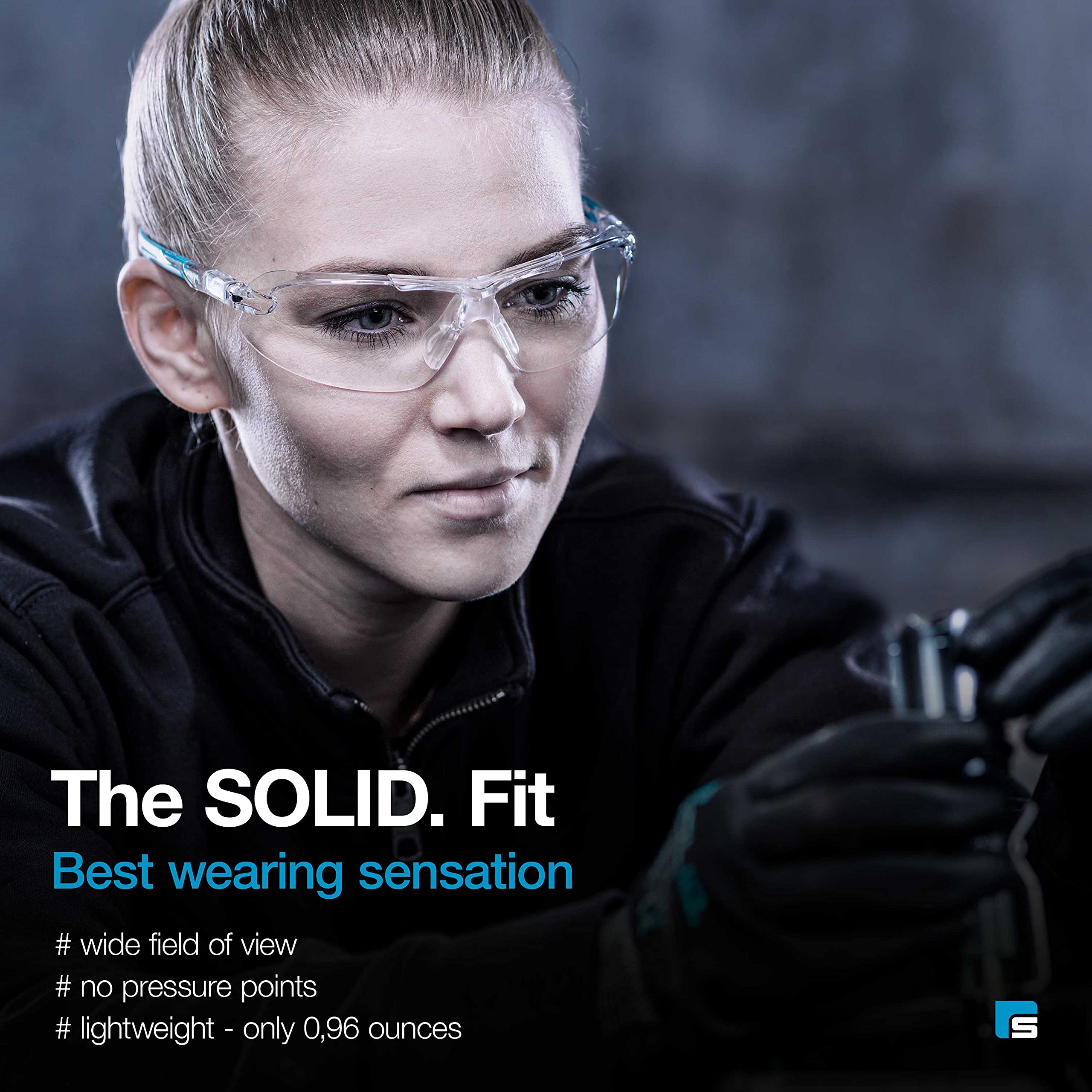 SolidWork Safety Glasses for Men & Women | Safety Work Protective Eyewear w/Integrated Side Protection | Sport Warehouse Glasses