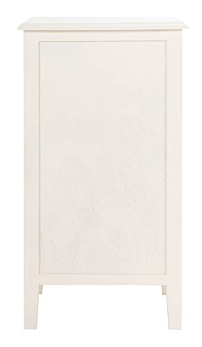 Safavieh Home Collection Everly Drawer , Vintage White 1-Drawer 2 Removable Baskets Side Table