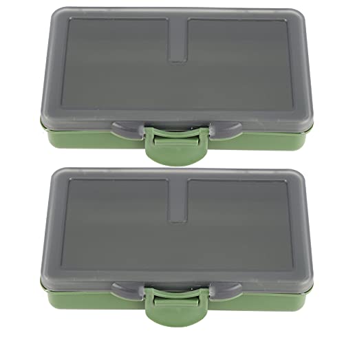 YUUGAA Tackle Storage Box,2Pcs Fishing Hook Bait Gadget Box Mini PP Storage Box Case for Fishing Tackle Accessories(Two grids)