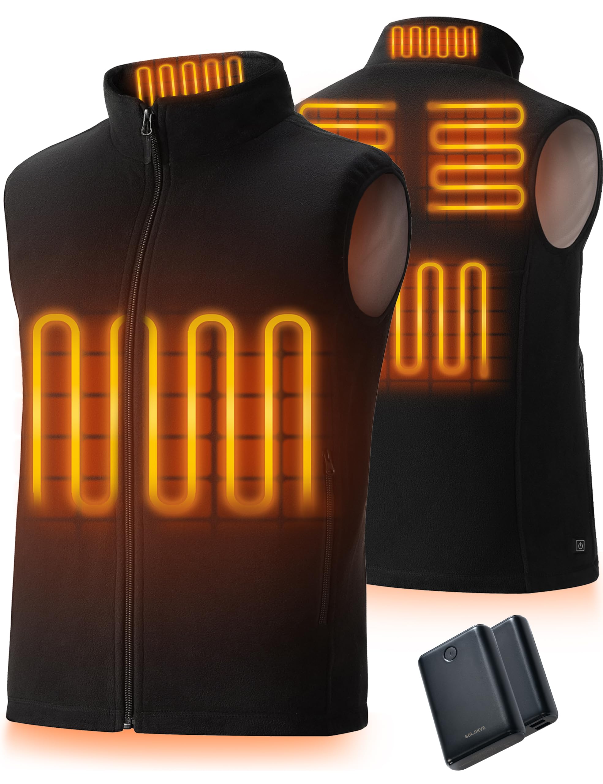 SOLJIKYE Heated Vest, Heated Jacket, Heated Vest for Men and Heated Vest Women (Battery Included)