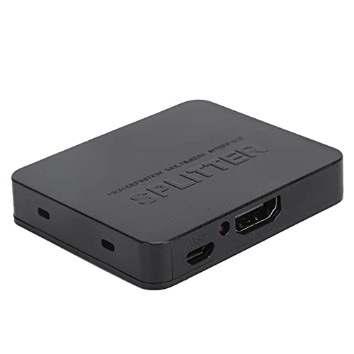 Vbestlife 1 in 2 Out HD Multimedia Interface Splitter,for Duplicate/Mirror Amplifier Dual Monitors, Video Audio Distributor