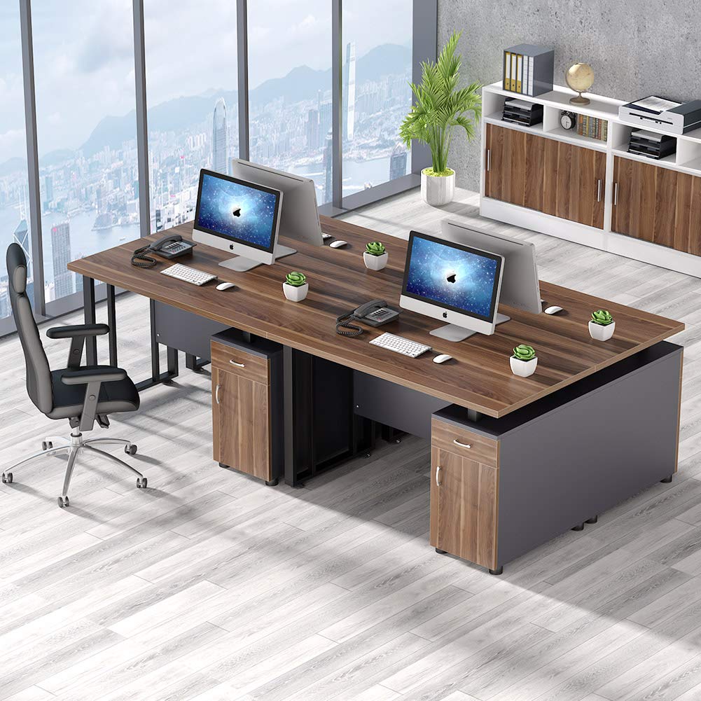 Tribesigns Computer Desk with Storage Drawer, 47 inch Modern Office Desk with Cabinet Study Writing Table Computer Workstation for Home Office