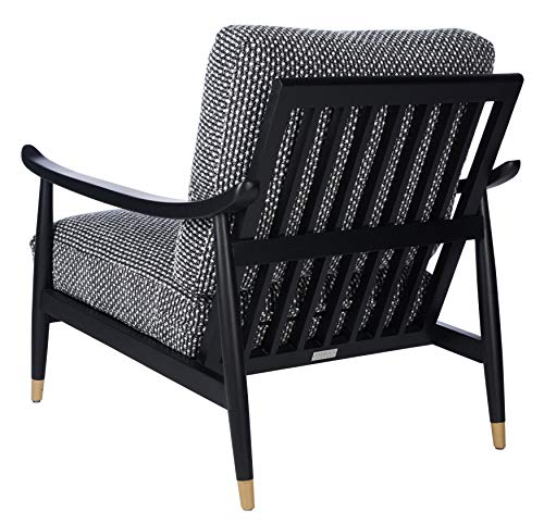 Safavieh Couture Collection Kiara Mid-Century Black and White Cushion Accent Chair