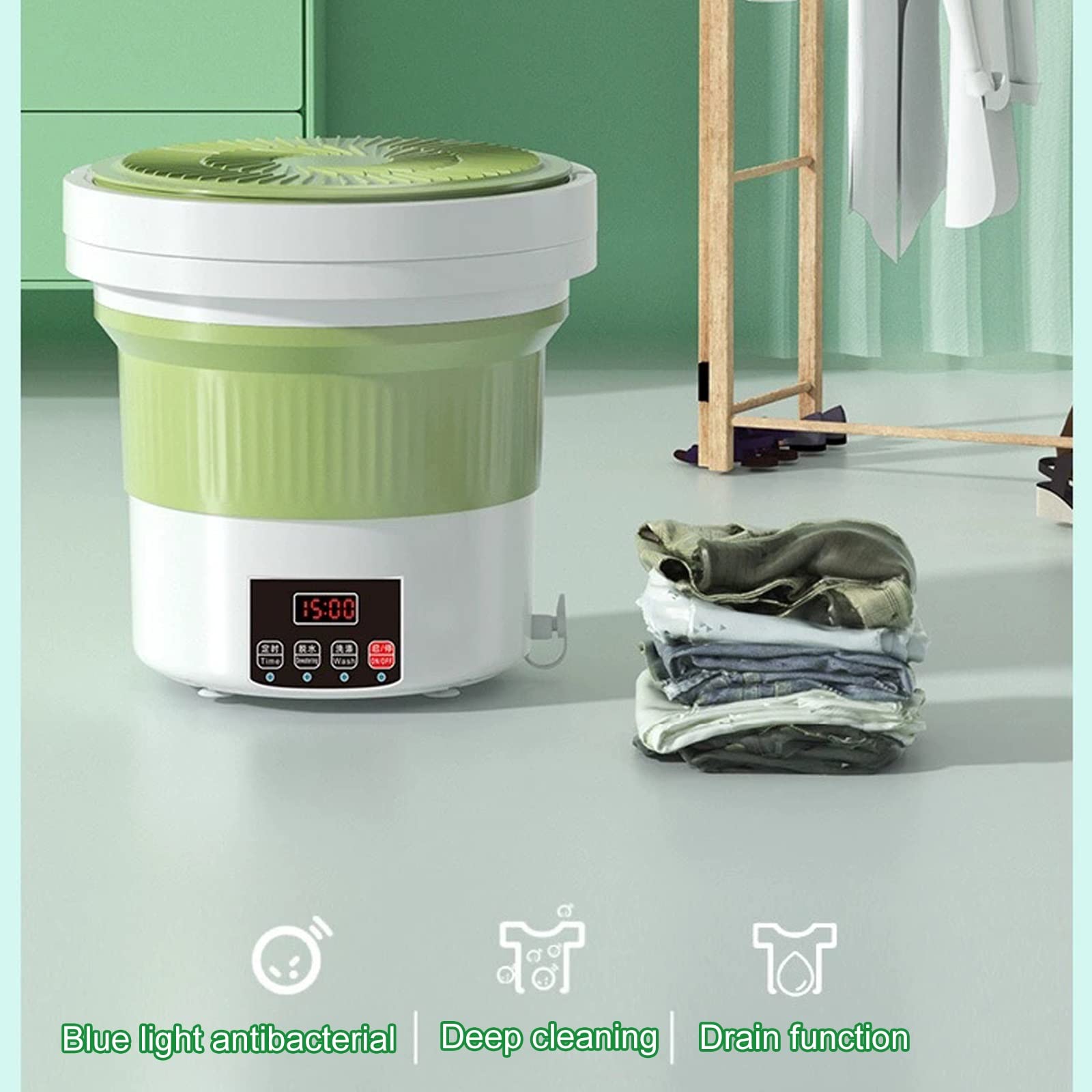 Small Washing Machine Portable Washer Mini Foldable Washing Machine 6.5L Laundry Machine for Baby Clothes, Underwear, Socks, etc (Color : Orange)