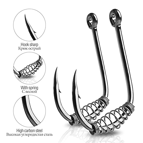 Tingting1992 Fishing Hooks 10/20 pcs Set Barbed Swivel Spring Jig Carp Hook Single Circle Fishinhook Fly Fishing Accessories Tackle Super Sharp (Color : 10pcs, Model Number : 3)