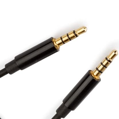 REYTID Talkback Chat Cable Compatible with Sony Gold Playstation 4 Wireless Gaming Headset PS4 Lead - PSN Online Wire Aux 4-Pole Gold Plated