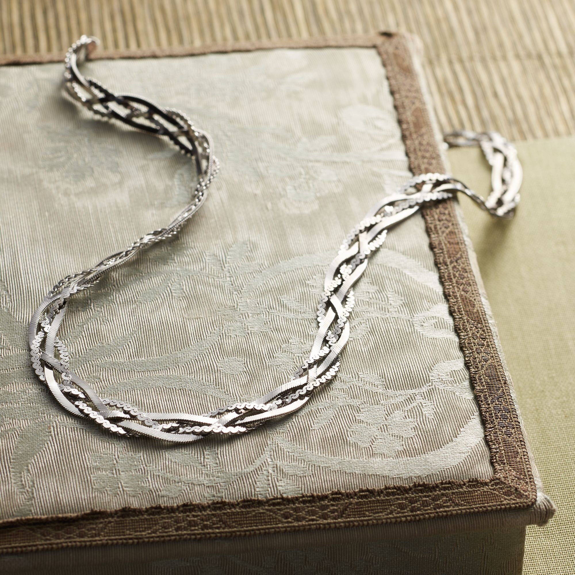 Ross-Simons Italian Sterling Silver Braided Chain Necklace. 18 inches