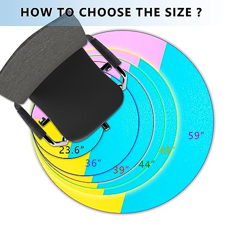 Round Chair Mat for Hard Floors Grey Floor Protector Mats Abstract Marble Chair Mat for Carpeted Floor Low Pile Office 4 FT