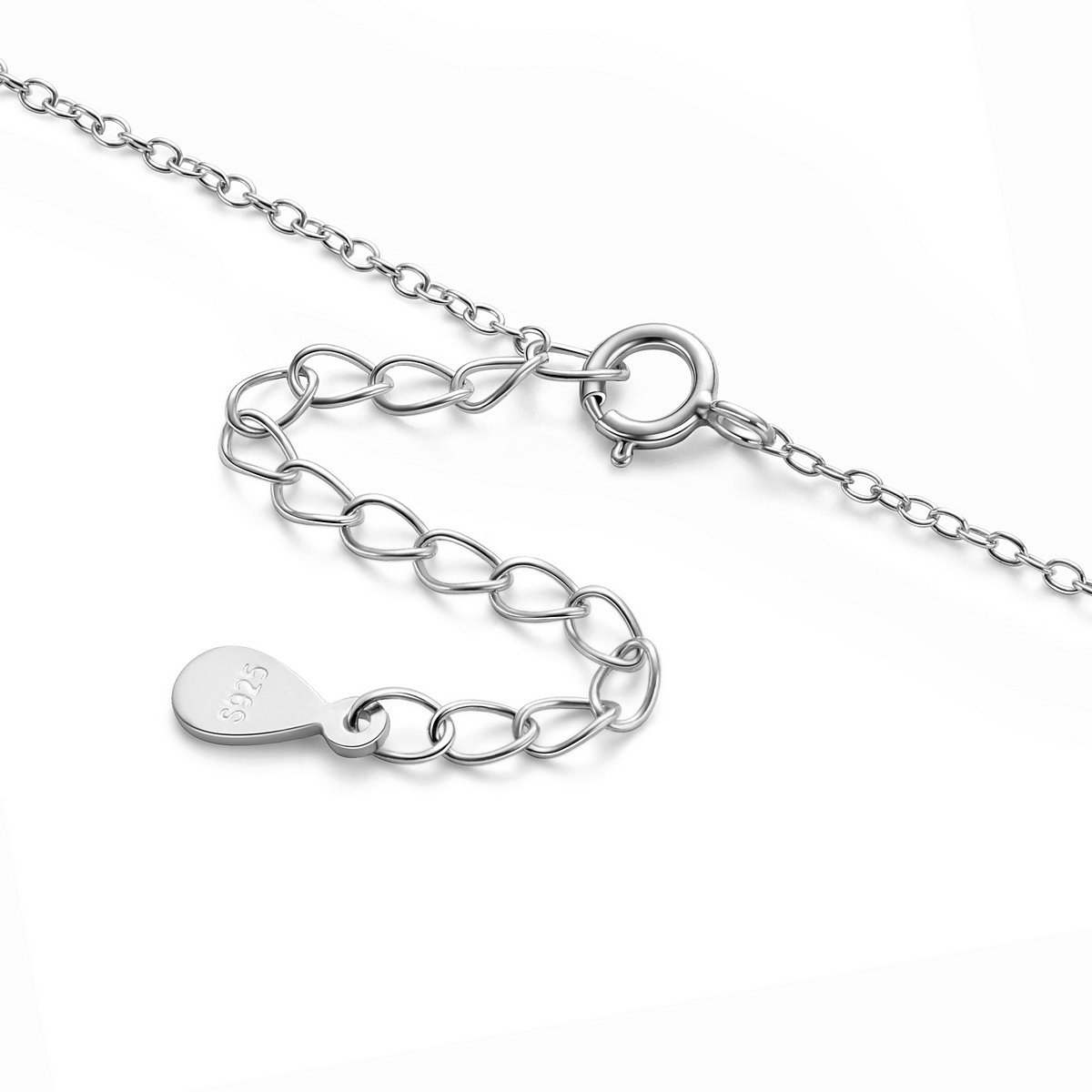 SHEGRACE 925 Sterling Silver Necklace, with Lotus Flower Pendant, 17.3"