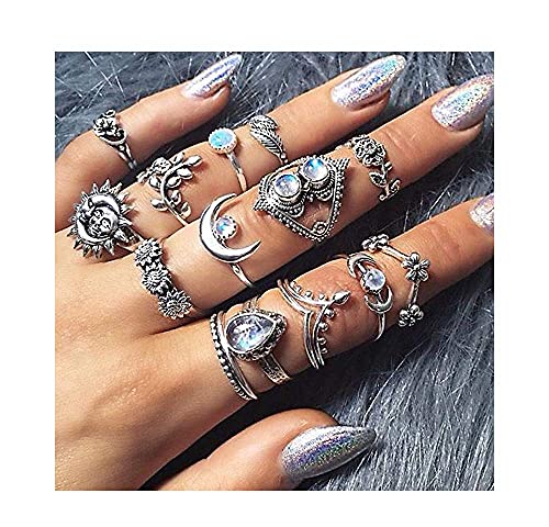 ZZ ZINFANDEL 62Pcs Vintage Knuckle Rings Set Stackable Finger Rings Midi Rings for Women,Joint Nail Band Cuff Toe Statement Finger Rings