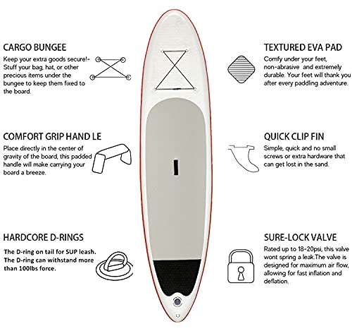 XYLOVE CO All Skill Levels Everything Included with Stand Up Paddle Board (White, 10.6)