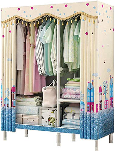 SHAWLA Shoe Rack, Shoe Rack, Wardrobe Portable Closet for Bedroom, Shelves Fabric Foldable Closet Storage Organizer Easy to Assemble for Clothes Shoes,Stripe 110x45x165CM (Town)