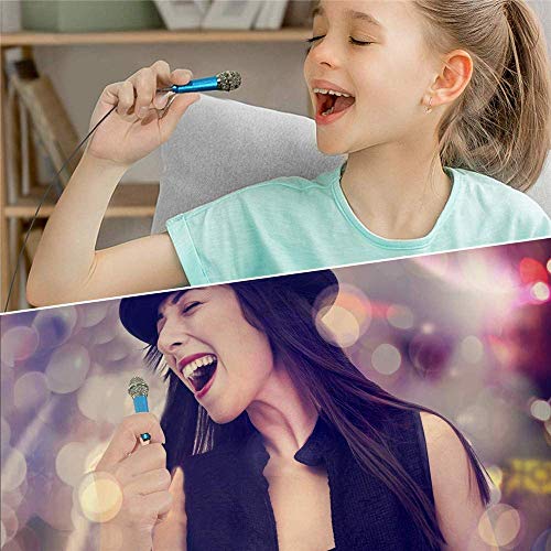 YUMOMUY Mini Microphone,Tiny Microphone,Mini Karaoke Microphone for Mobile Phone Laptop Notebook Apple iPhone Sumsung Android (Blue)