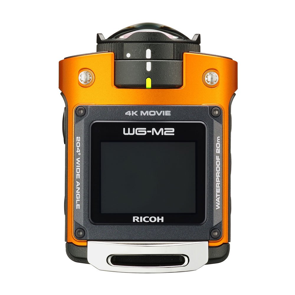 Ricoh Waterproof Action Camera WG-M2 4K Video Super-Wide-Angle 204 Degrees housing Unnecessary Waterproof 20m Impact 2m 03801 (Orange) (International Model)