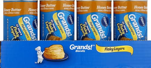 Pillsbury Grands! Flaky Layers, Honey Butter Biscuits, Refrigerated Biscuit Dough, 8 ct., 16.3 oz.
