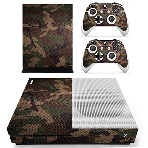 Wodoys Vinyl Stickers Skins Fit for Xbox One Slim Console and Controllers Suit Whole Body, Jungle Camouflage