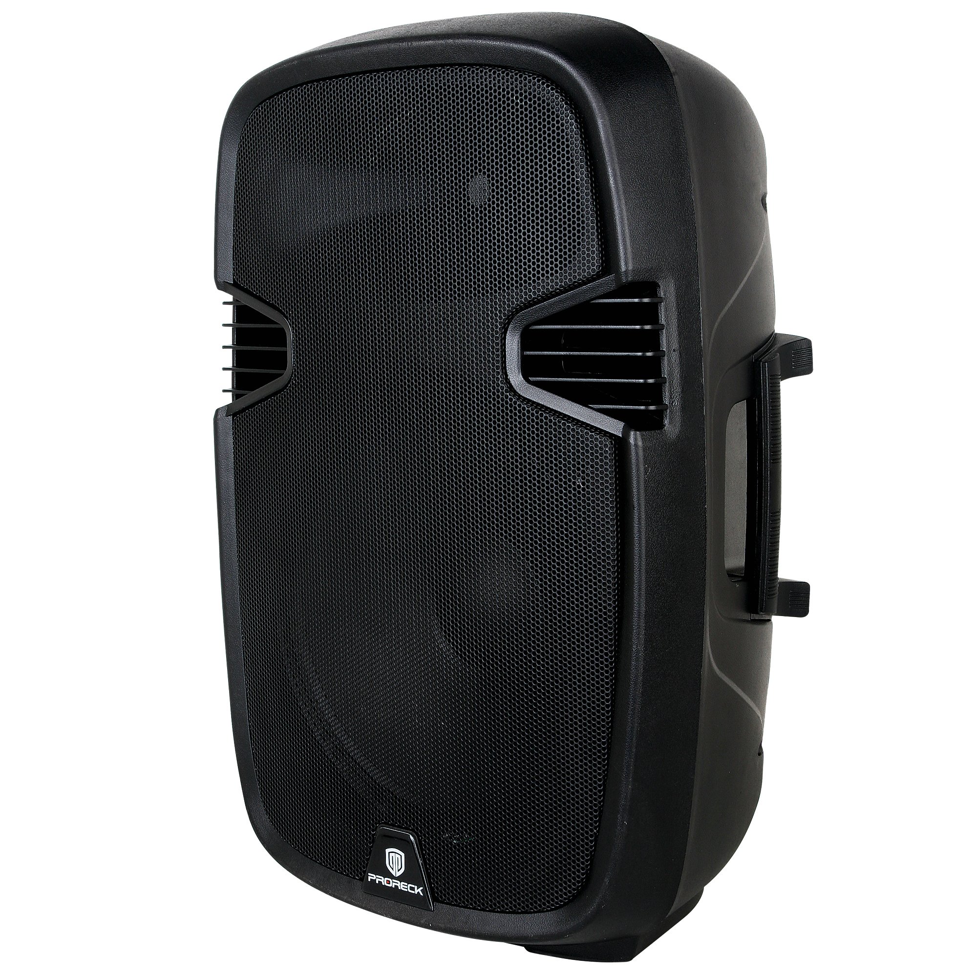 PRORECK PR-C15 Portable 15-inch 600 Watt 2-Way Powered Dj/PA Speaker with Bluetooth/USB/SD Card Reader/FM Radio/Remote Control/LED Light/Speaker Stand, Black
