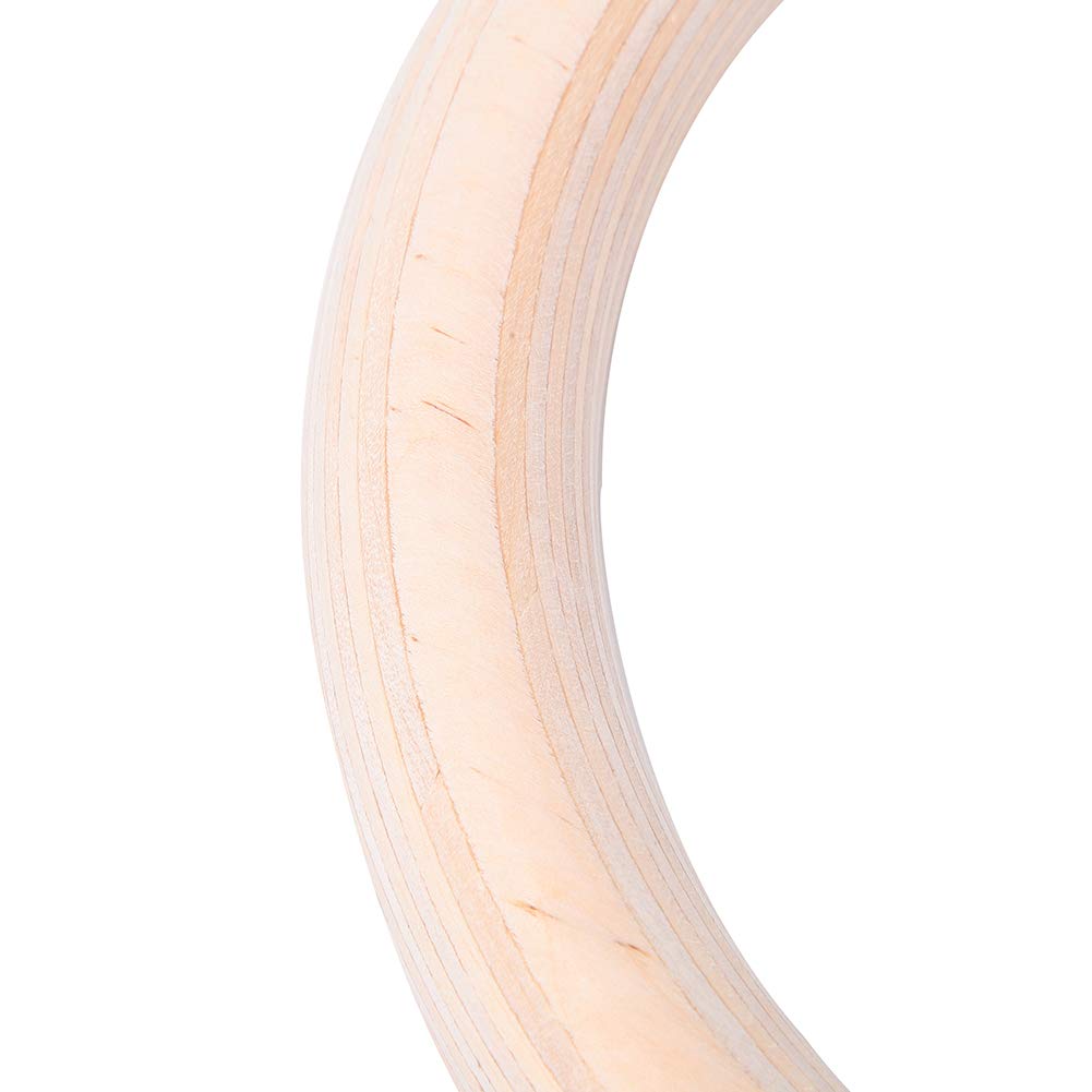 VGEBY Professional Gymnastic Rings Strength Training Birch Wooden Rings with Polyester Straps