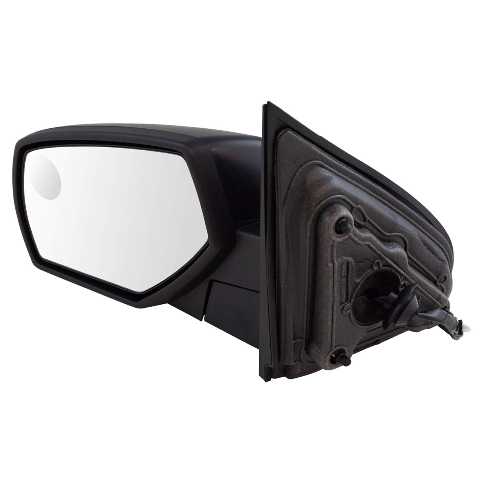 TRQ Mirror Power Heated Textured Black Driver Side Left LH for Chevy GMC Pickup Truck