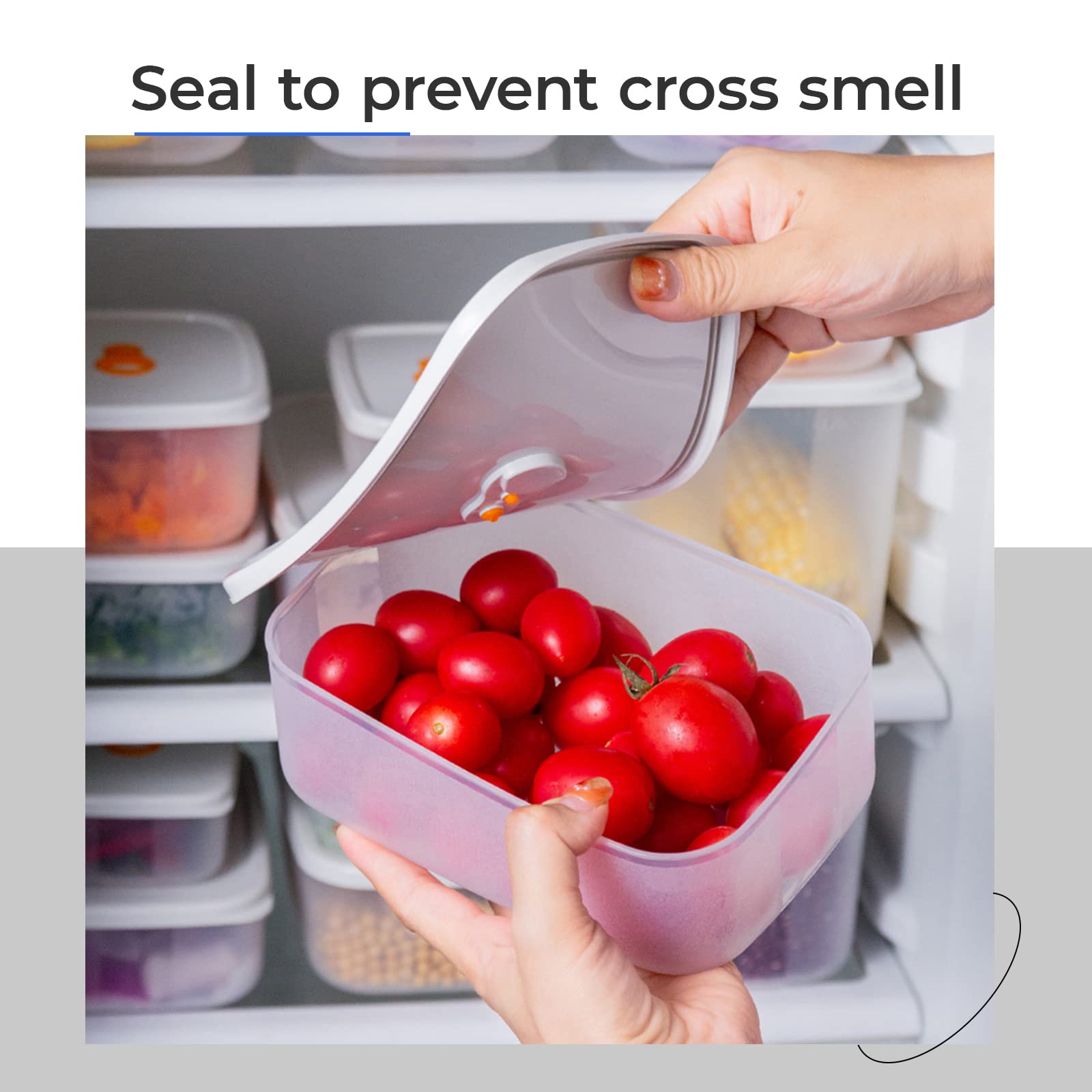 Simpleeasy 6 PCS Food Storage Containers with Lids and Steam Vents (3 Containers + 3 Lids), Microwave, Fridge and Dishwasher safe,Transparent Plastic