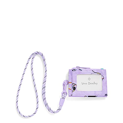 Vera Bradley Women's Recycled Lighten Up Reactive Lanyard Card Case With RFID Protection, Lavender Butterflies, One Size