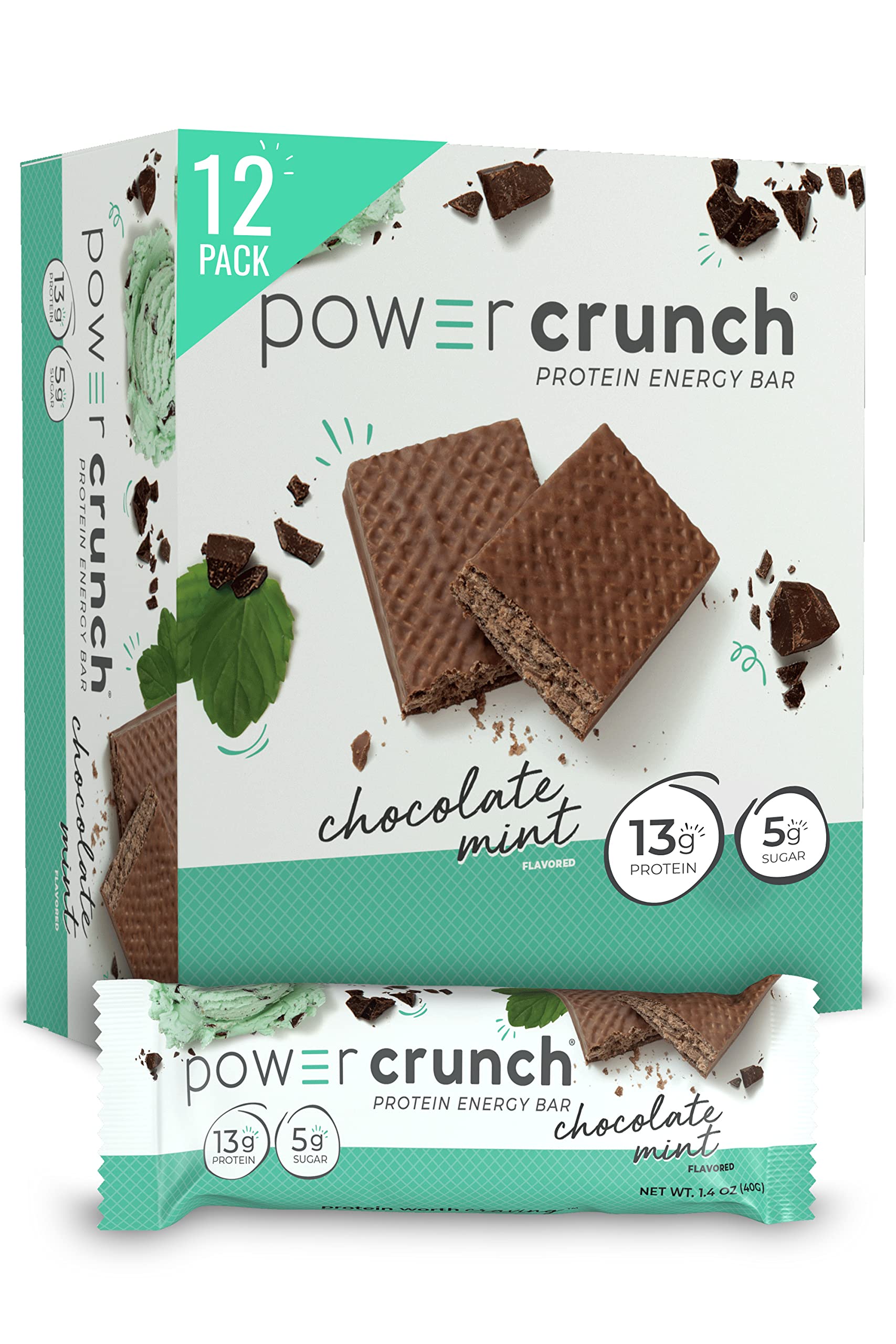 Power Crunch Protein Wafer Bars, Peanut Butter Crème, 1.4 Ounce & Protein Wafer Bars, Strawberry Crème, 1.4 Ounce & Protein Wafer Bars, Chocolate Mint, 1.4 Ounce