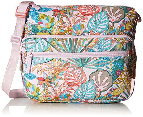 Vera Bradley Women's Cotton Utility Crossbody Purse, Rain Forest Canopy - Recycled Cotton, One Size