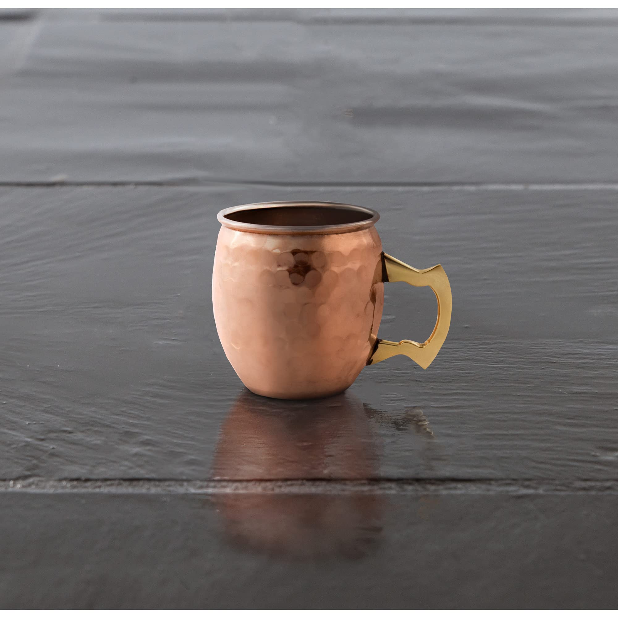 Twine Old Kentucky Home Hammered Moscow Mule Shot Glasses, Copper Bar Cart Accessories, Set of 2, 2oz, Copper