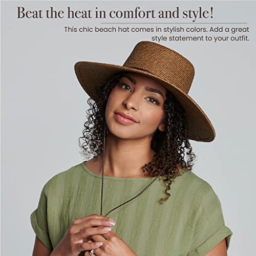 San Diego Hat Company Women's 4-inch Brim Ultrabriad Sun Hat with Adjustable Chin Cord, Brown, One Size