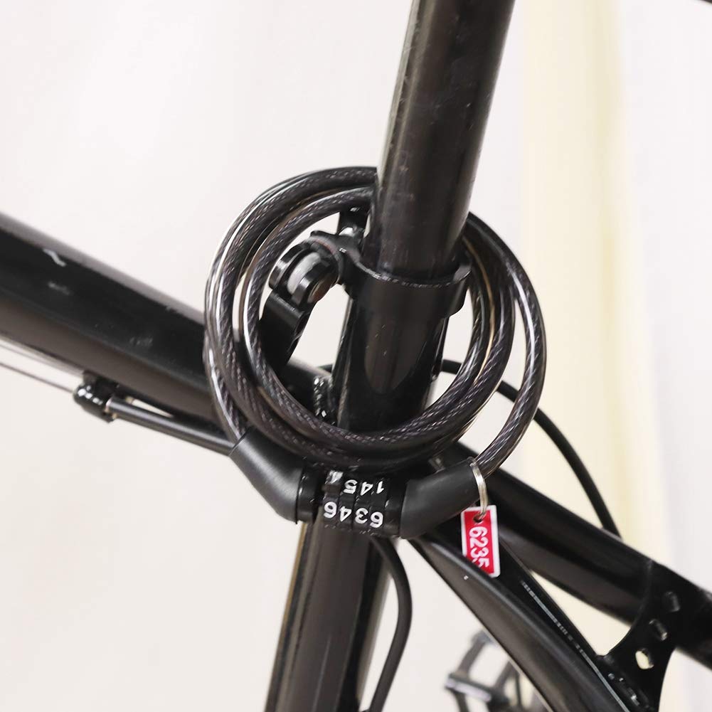 Sazao Cable Lock, Waterproof Passwords Bike Security Lock, Children for Bike Mountain Home