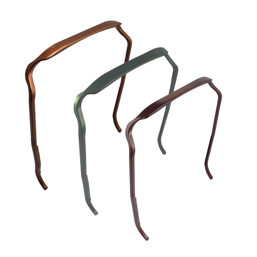 Zazzy Bandz: Thick Curly Hair - Large Headband - 3 Pack Collection (Relaxed; Copper, Olive, Espresso)