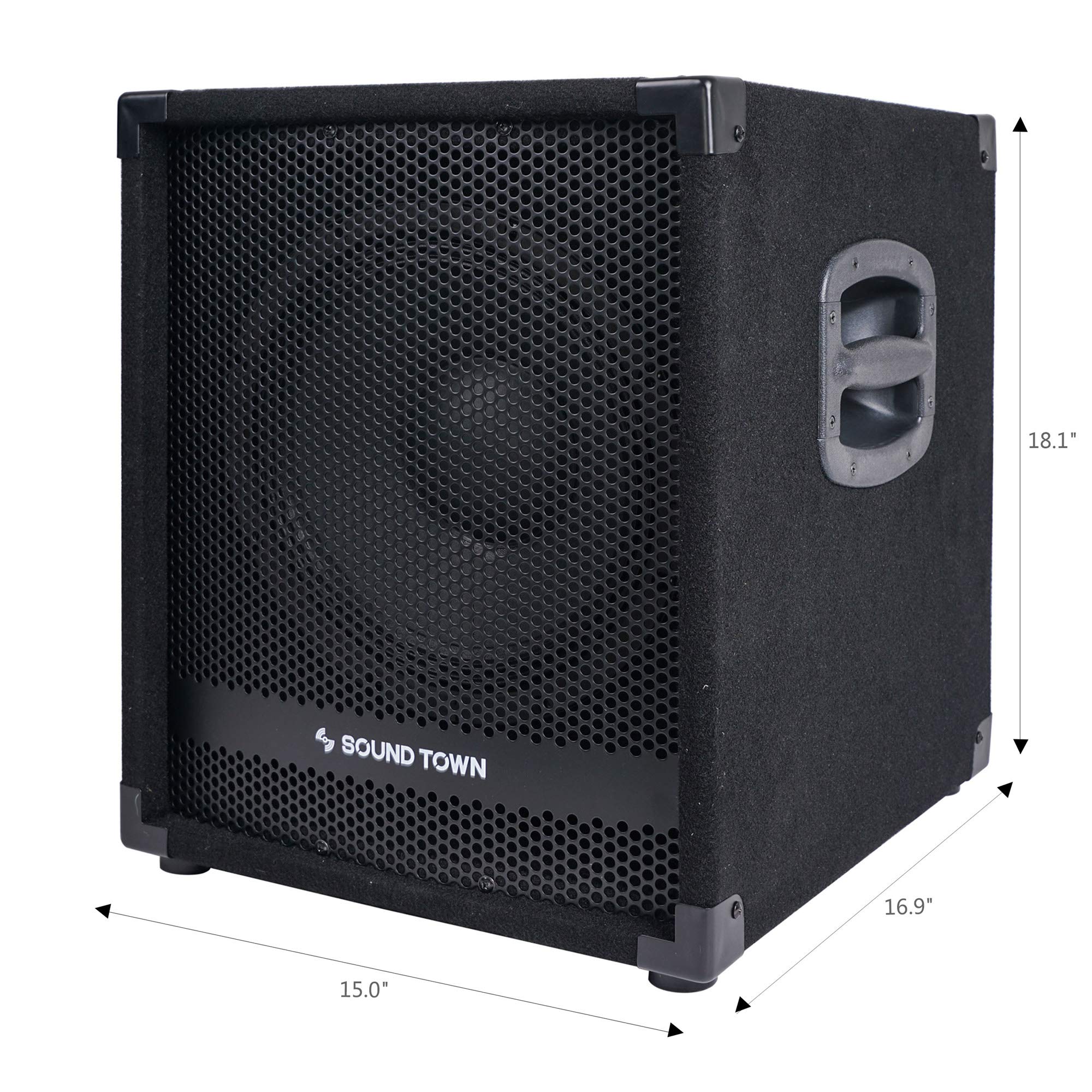 Sound Town METIS Series 1400 Watts 12β Powered PA DJ Subwoofer with Class-D Amplifiers, 3β Voice Coil (METIS-12SPW)