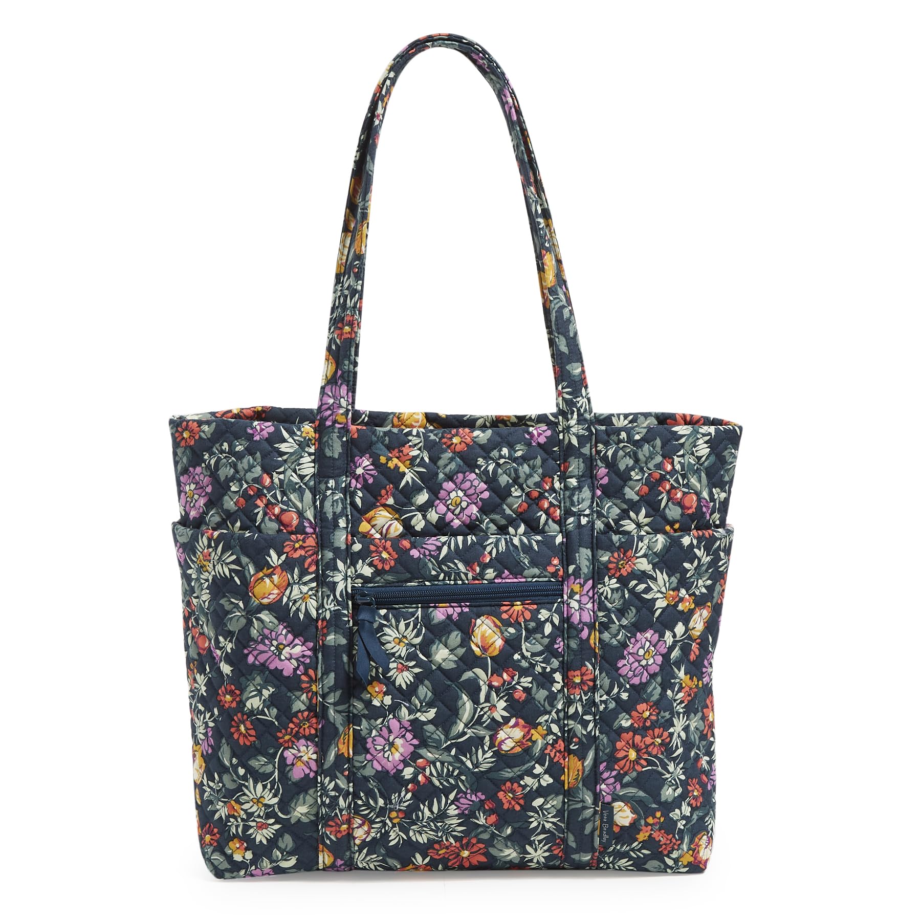 Vera Bradley Women's Cotton Deluxe Vera Tote Bag, Rosa Floral - Recycled Cotton, One Size