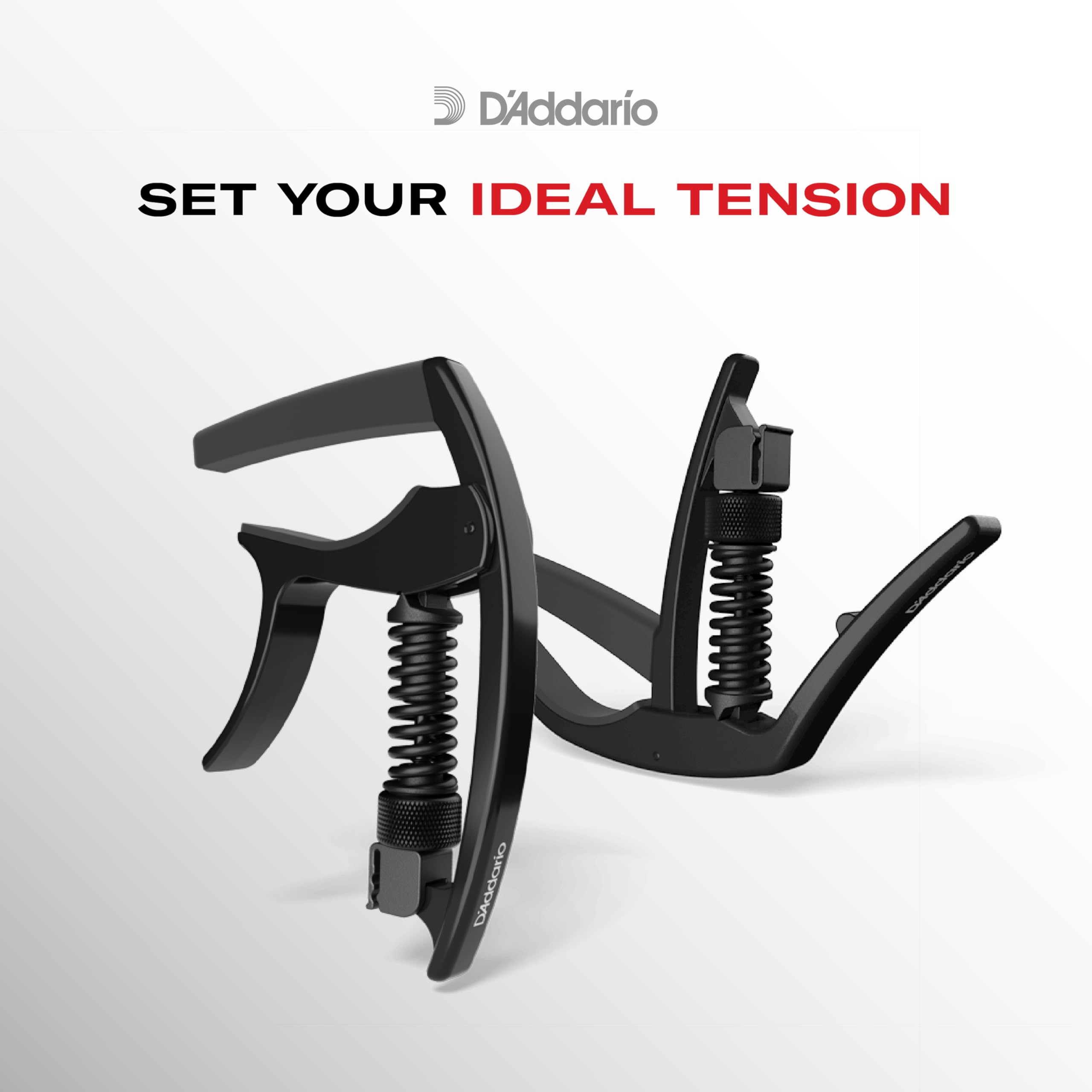 Planet Waves by D'Addario Planet Waves Guitar Capo – NS Artist - For 6-String Electric and Acoustic Guitars - Single Hand Use – Integrated Pick Holder -Black