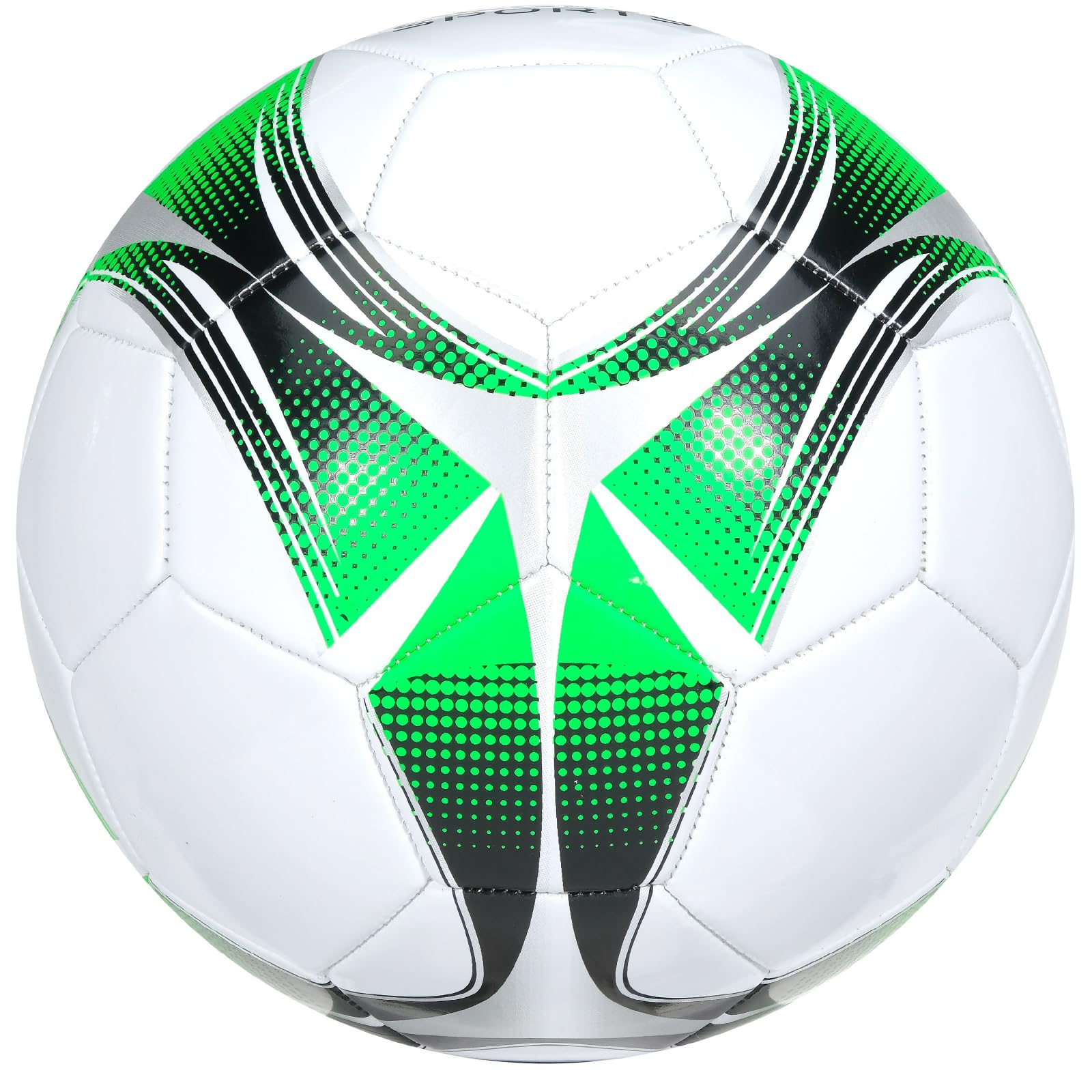 Xcello Sports Soccer Ball (Black/Green/Silver, White/Green/Silver) w/Pump (Size 5, Pack of 6)